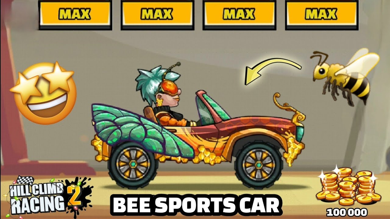 🤩NEW!! BEE SPORTS CAR GAMEPLAY & CHALLENGES FOR YOU - Hill Climb Racing ...