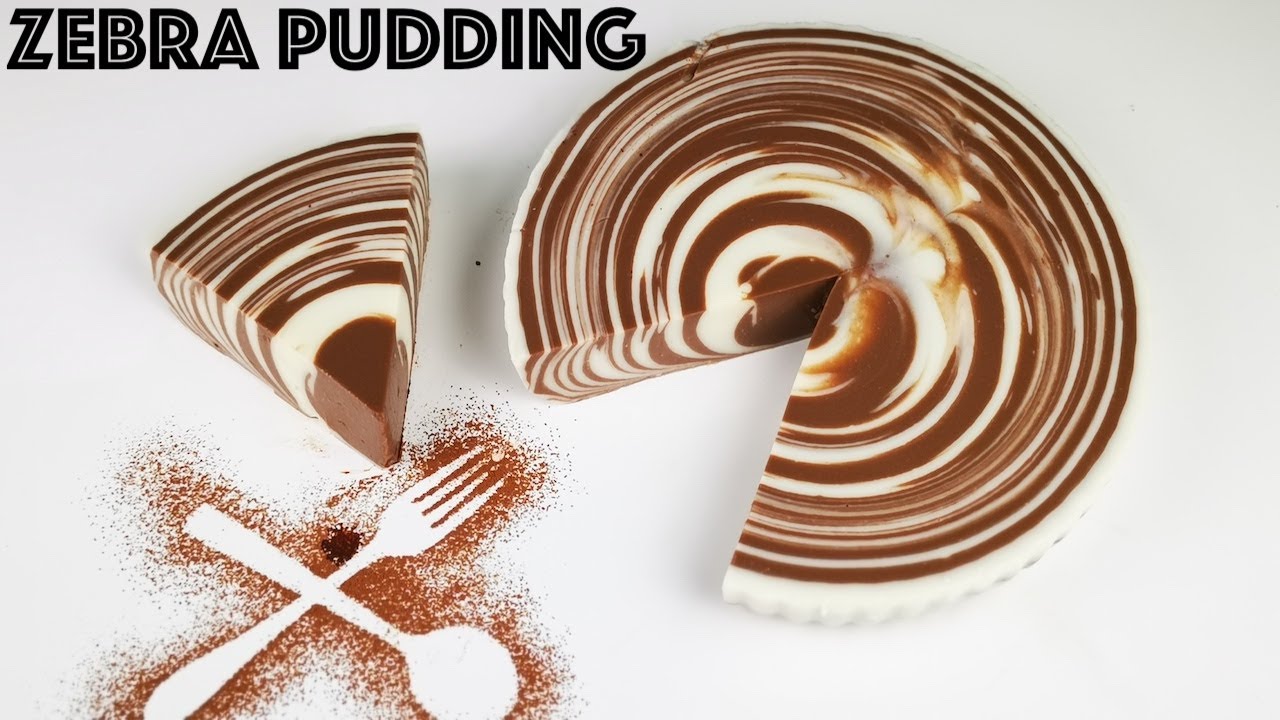 Zebra Pudding || Marble Pudding || Eggless pudding recipe - YouTube