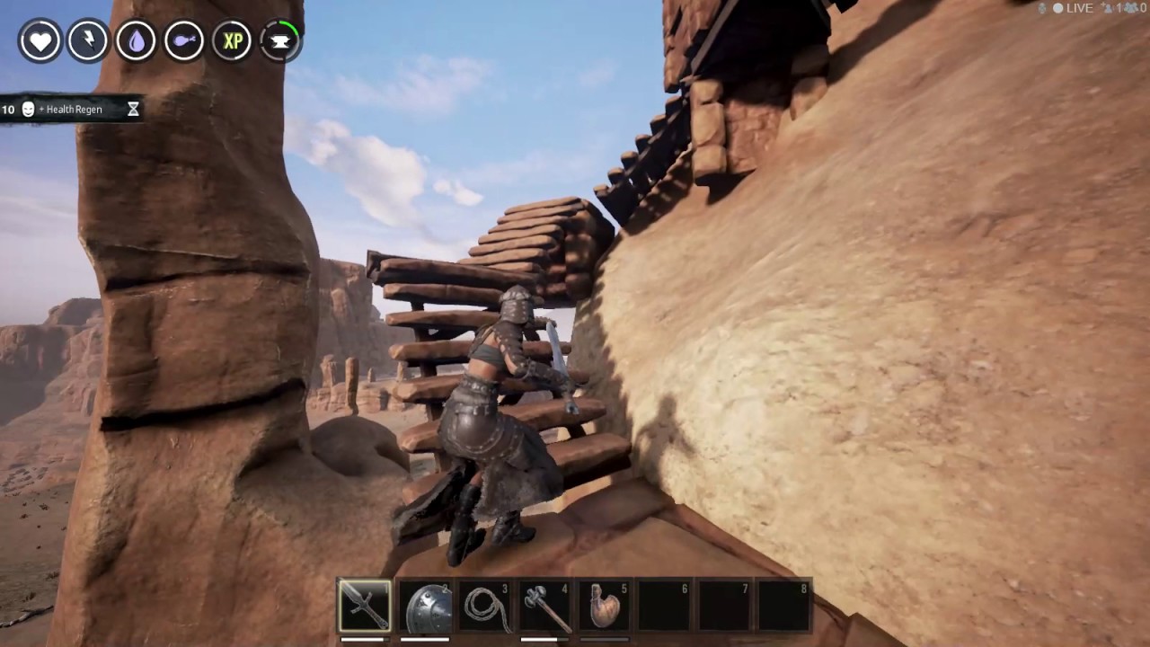 Conan exiles raiding double jump boost exploit on 1st try - YouTube