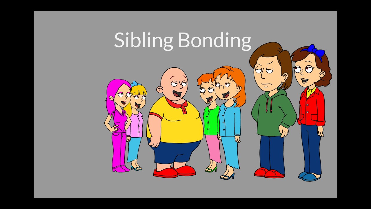 Fat Caillou spends a day with Rosie, Daisy, Emily, and Lily nicely ...