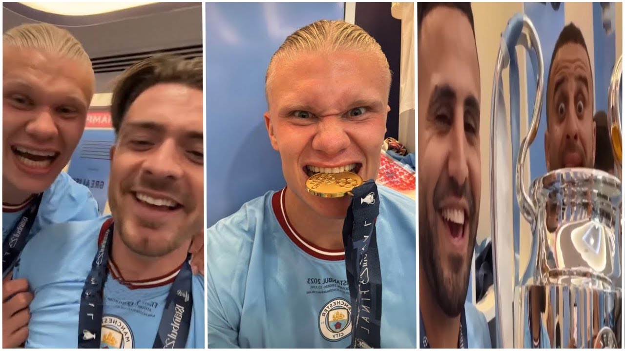 Man City Players Crazy Dressing Room Celebrations After Winning The ...