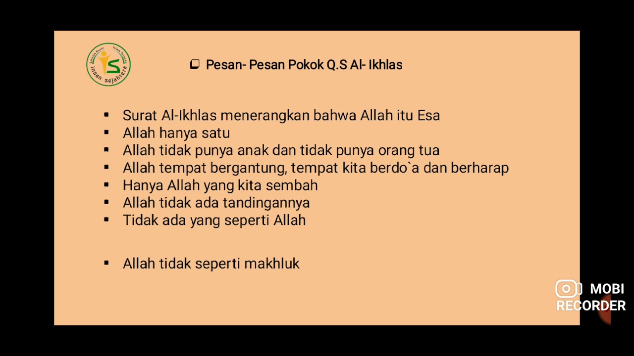 QUR'AN HADIST || Q.S AL-IKHLAS DAN HADIST KEUTAMAAN BELAJAR AL-QUR'AN ...