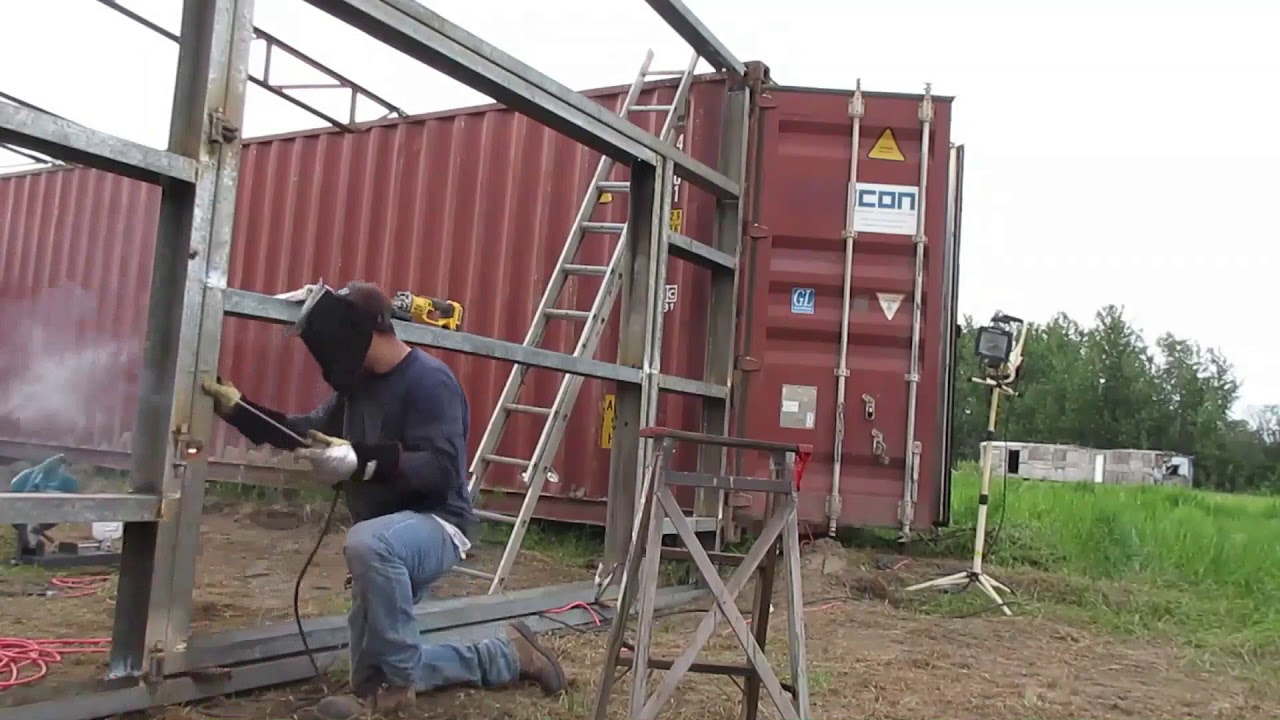 Building Temporary Garage. Trailer, Shipping Container PT. 1 - YouTube