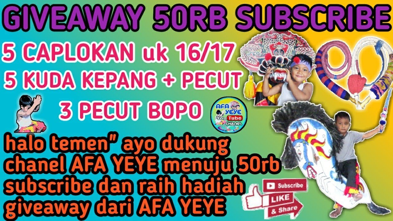 afa yeye mengadakan hadiah giveaway menuju 50rb subscribe (GRATIS ...