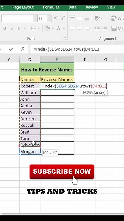 Reverse Name in Excel || #shorts #shortsvideo #youtubeshorts - YouTube