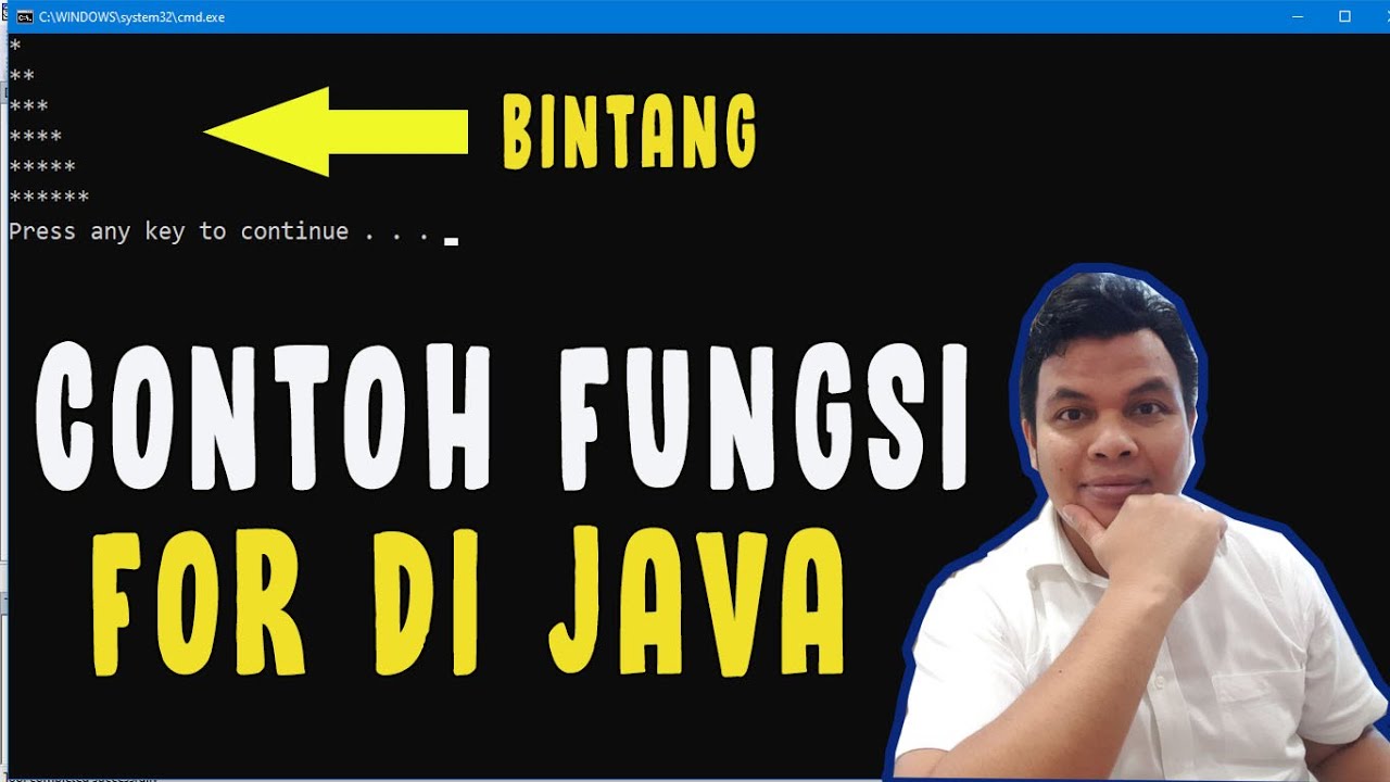 CONTOH PROGRAM JAVA BINTANG DENGAN PERULANGAN FOR - YouTube