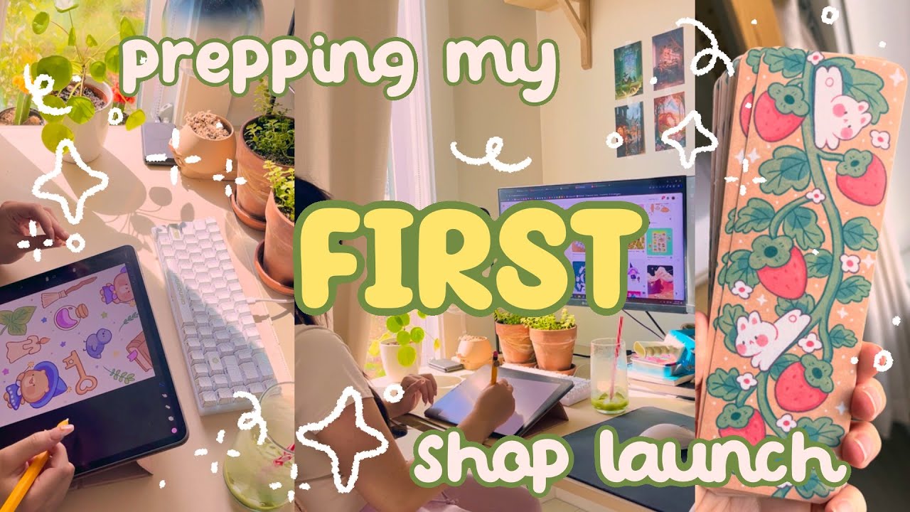 prepping for my FIRST shop launch! 🌟 art vlog - YouTube