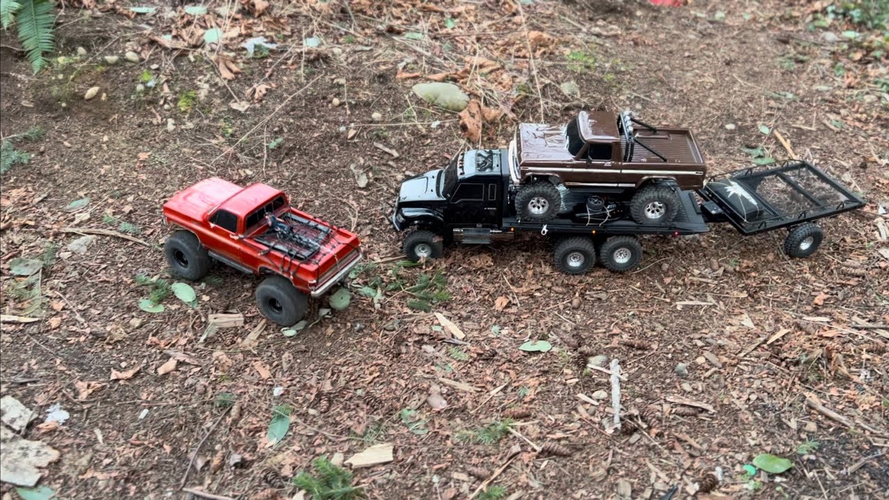 Traxxas Trx6 Dually Hauler Trx4 Chevy Cheyenne Crawling in Deep Woods ...