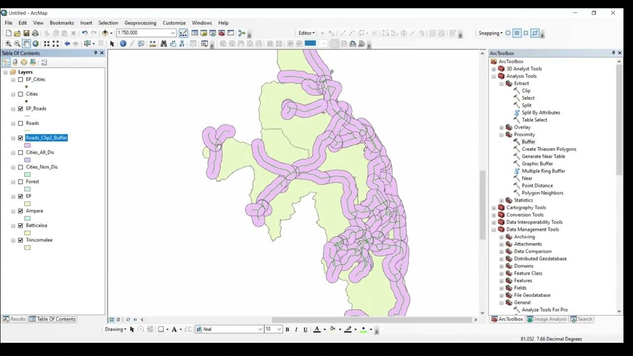 Introduction to ArcMap 06 (Geoprocessing tools - Buffer - YouTube
