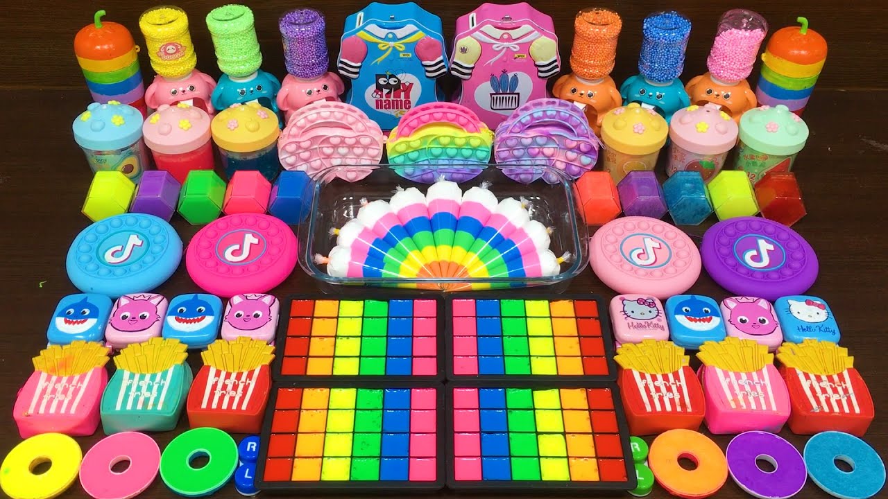 RAINBOW SLIME !!! Mixing random into PIPING BAGS CLAY!!!Satisfying ...