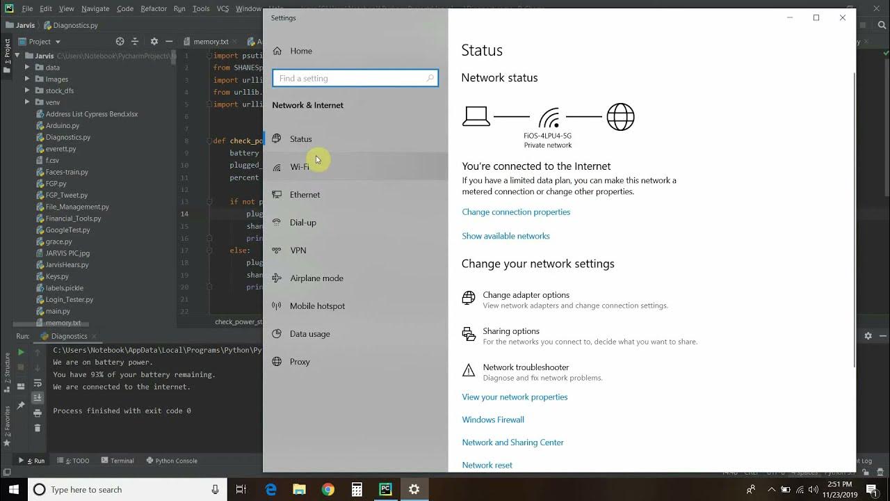 Python Program SHANE Detects Battery Power and Internet Connection ...