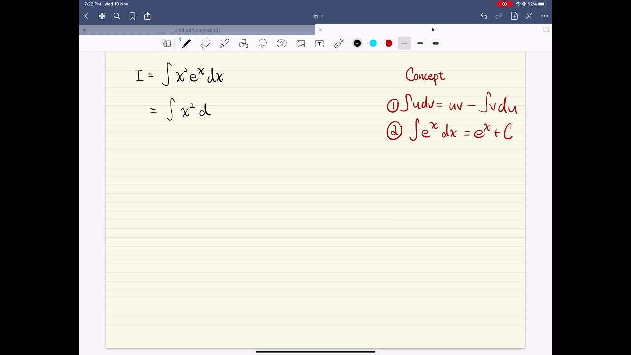 Integral of x^2e^x (Integration by part) - YouTube