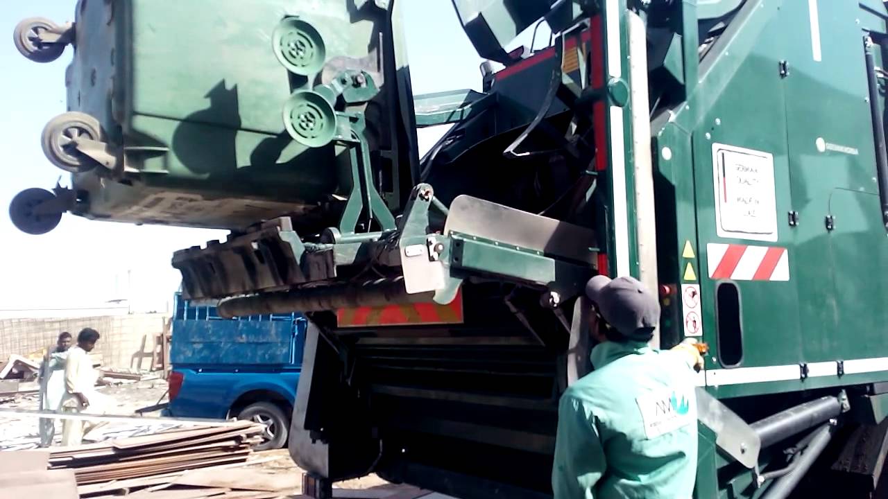 compactor truck while working 2 - YouTube