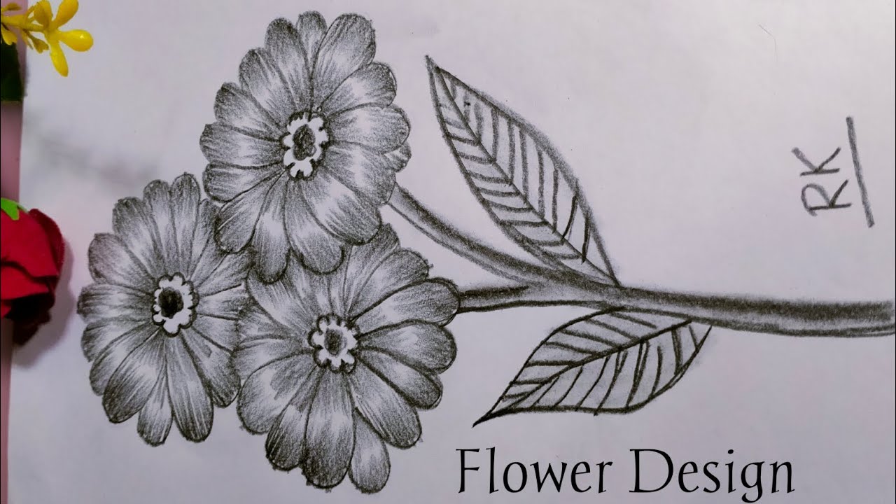 Flower Drawing💐Tutorial For Beginners || How To Draw Flowers Step By ...