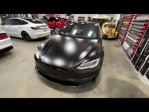 3M 2080 Satin Black Model S Plaid!