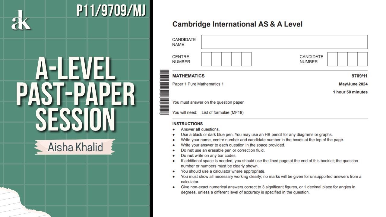 A-Levels Past Papers-P1-V1-Part-1 9709/May-June/P11/2024 Math Madness ...