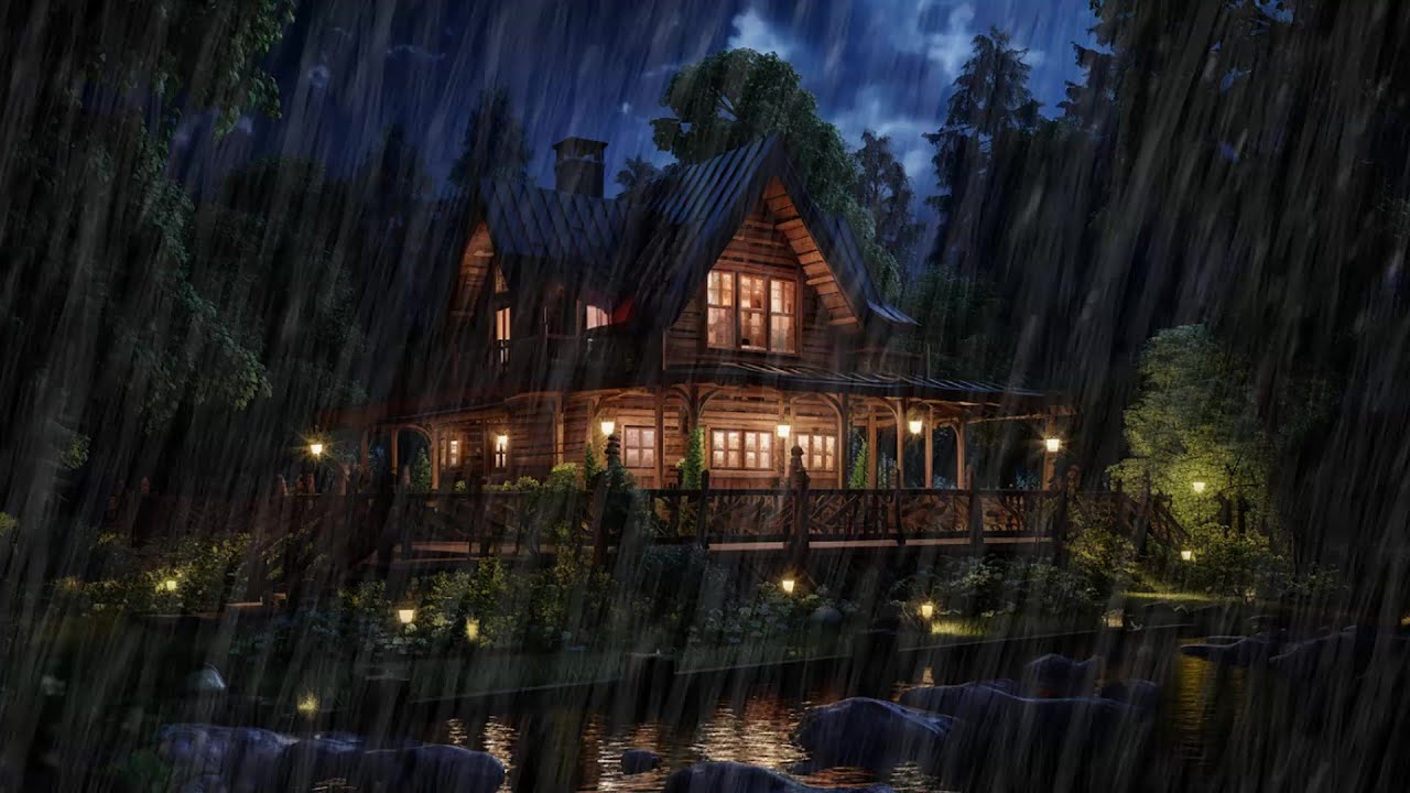 The lonely hunter's house in the thunderous rain forest | Rainy ...