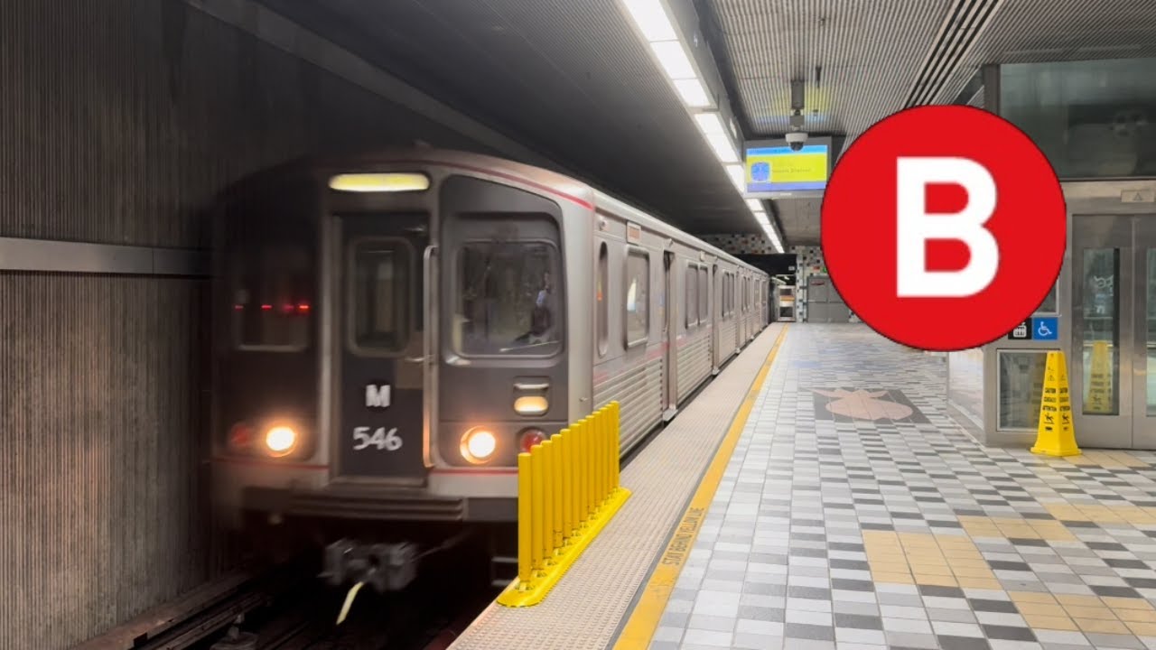 Los Angeles B (Red) Line Subway Trains at Hollywood/Western Station ...