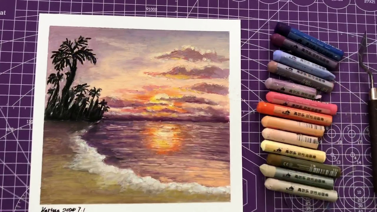 Oil Pastel Drawing Landscape Painting Tutorial Sunset Beach YouTube oil-pastel-drawing-landscape-painting-tutorial-sunset-beach-youtube