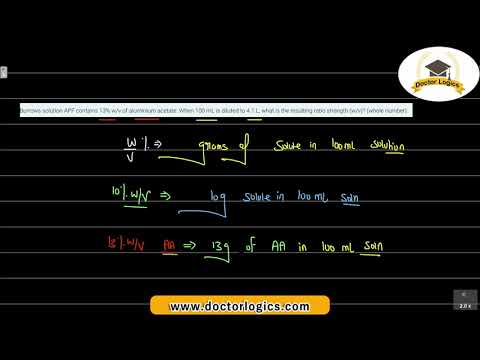 Burrows solution AFP contains 13% w/v of aluminum acetate, when 100 ml ...