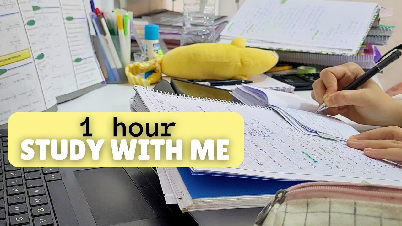 STUDY WITH ME ️ : 1 HOUR OF FOCUS WORK - BACKGROUND NOISE - YouTube