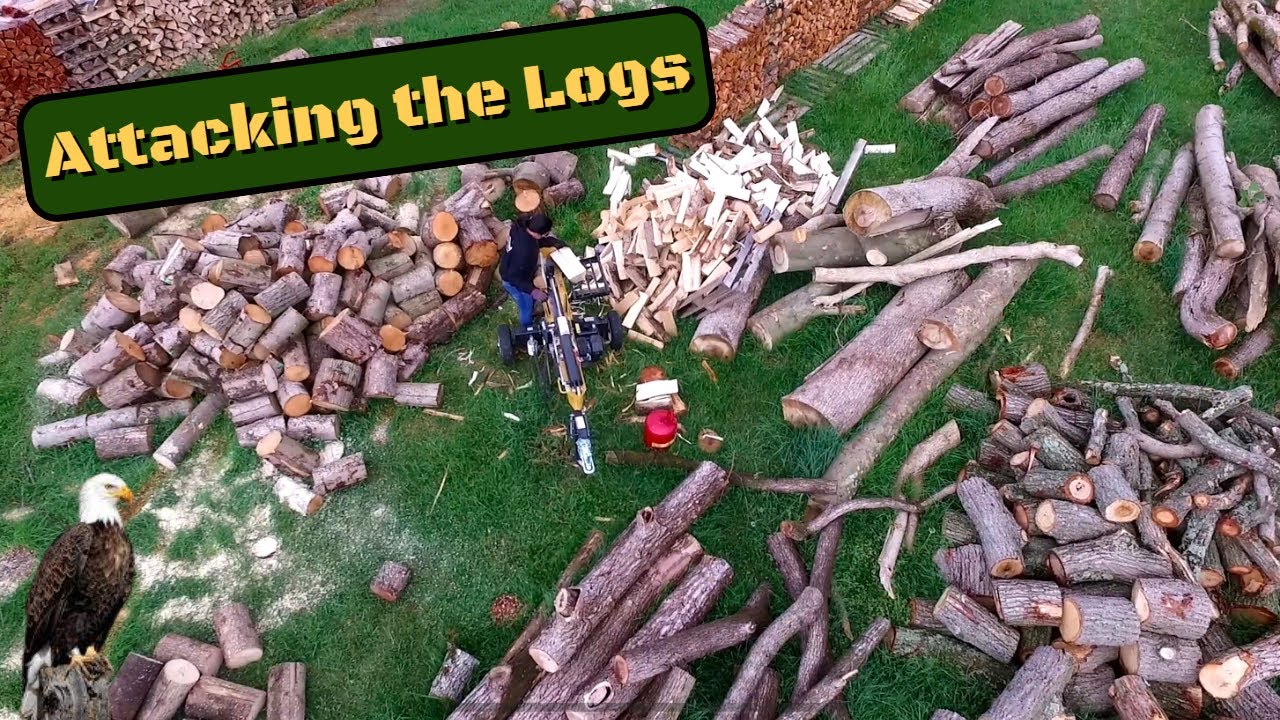 #21 ATTACKING LOGS AND SPLITTING FIREWOOD - YouTube