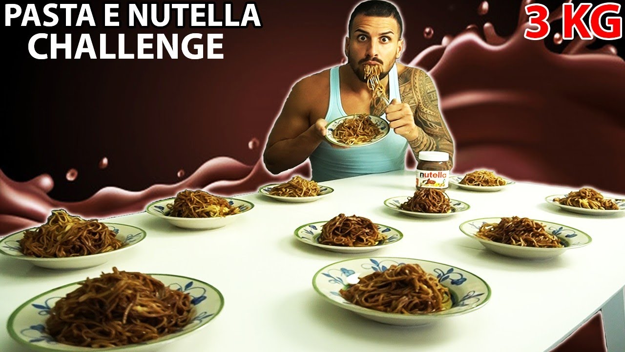 PASTA E NUTELLA CHALLENGE (3 KG) con 1 KG di NUTELLA - MAN VS FOOD #nutella #pasta #nutelladay ...