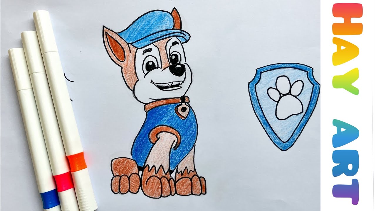 How to draw a paw patrol - YouTube