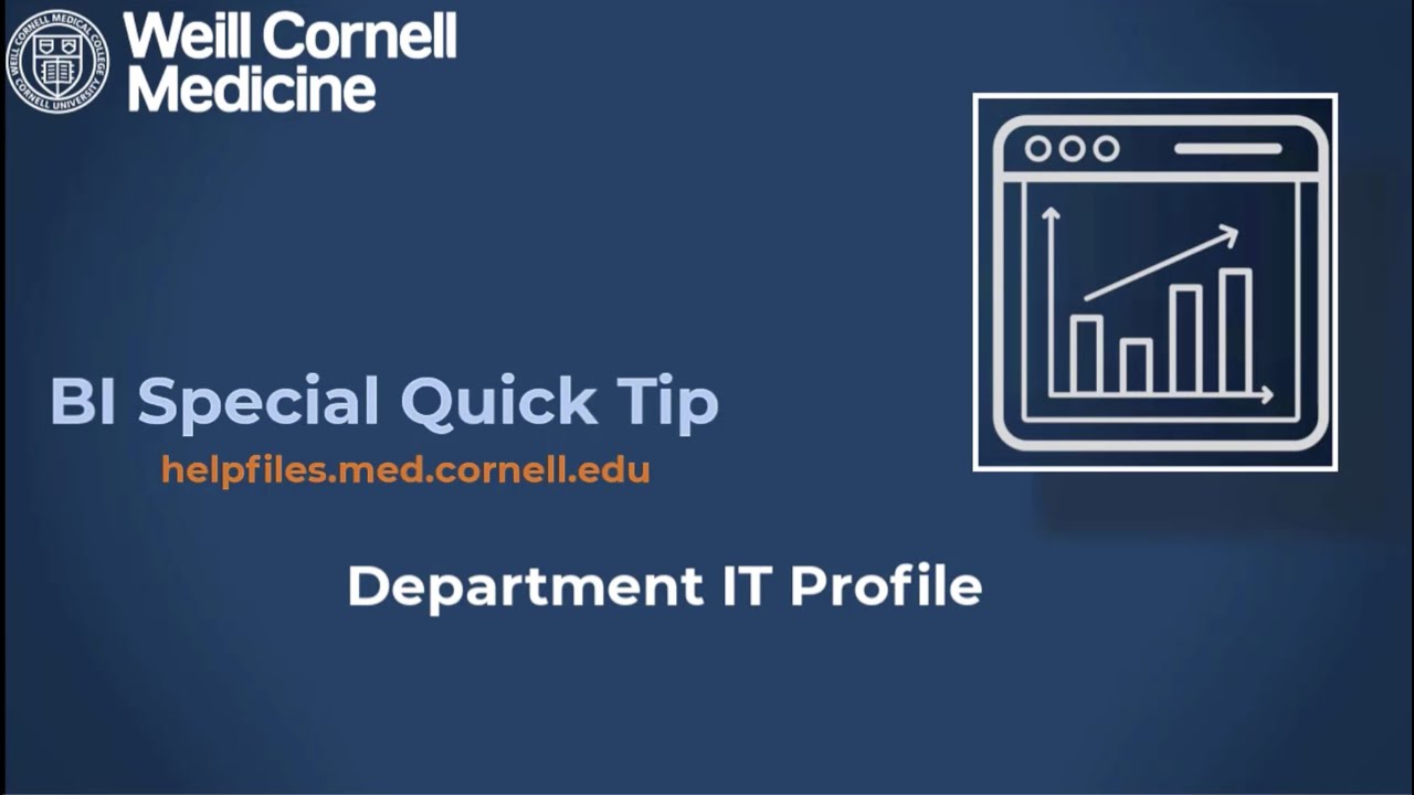Special BI Quick Tip: Department IT Profile Dashboard - YouTube