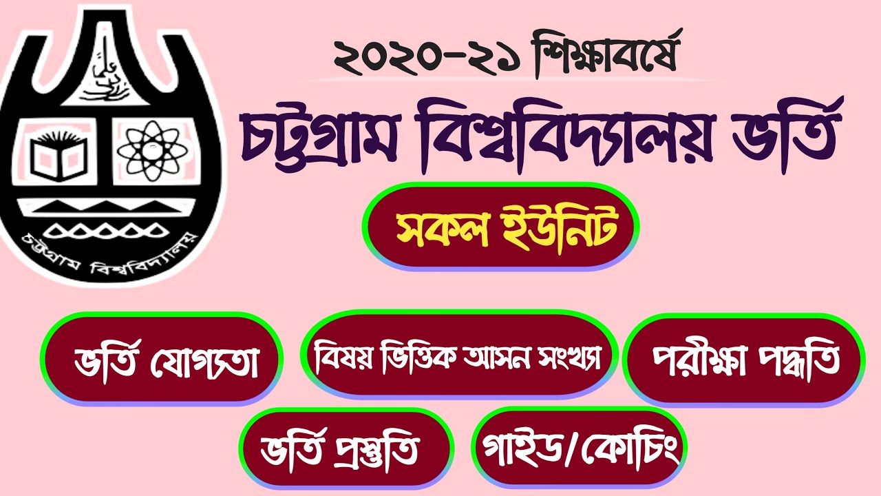 Chottogram university, চট্টগ্রাম বিশ্ববিদ্যালয় ভর্তি ২০২০ ২১, cu ...