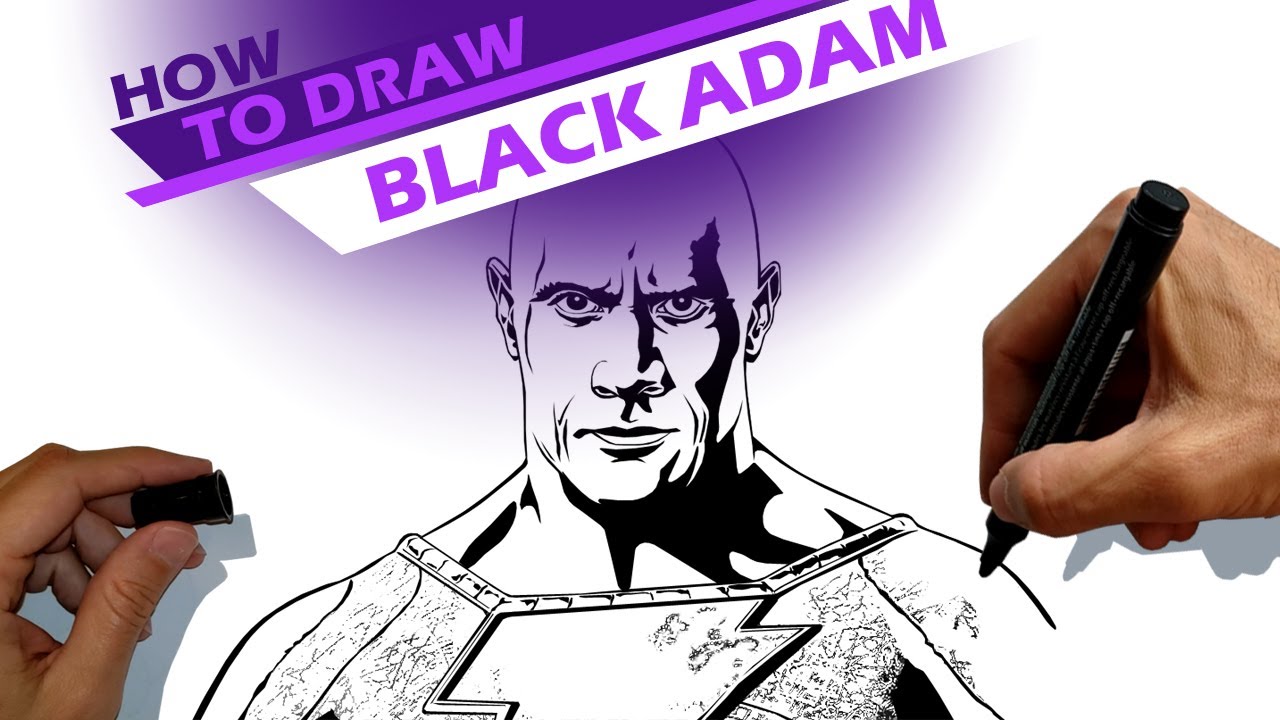 Dwayne Johnson The Rock, Black Adam - How to draw - YouTube