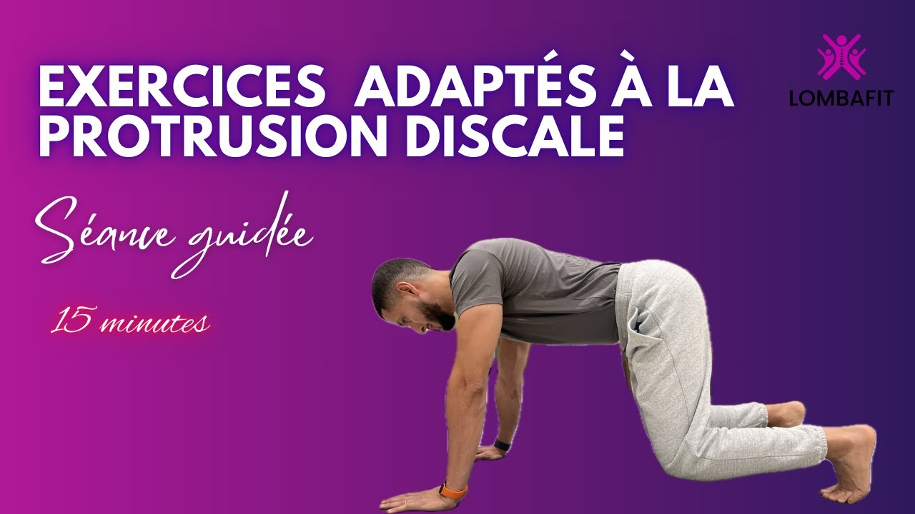 PROTRUSION DISCALE : exercices kiné pour vous soulager (séance guidée ...