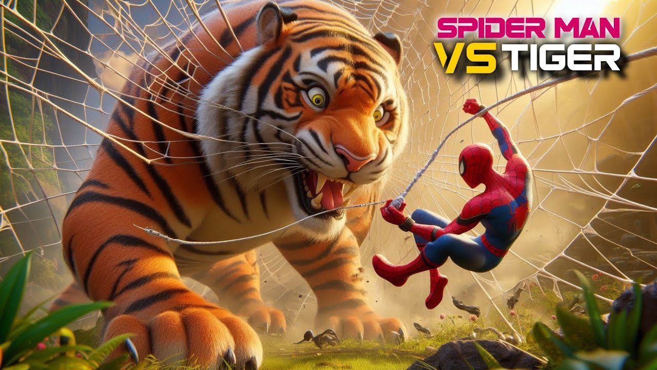 Spider-Man Saves Kids from Giant Monster Tiger |Epic Jungle Rescue ...