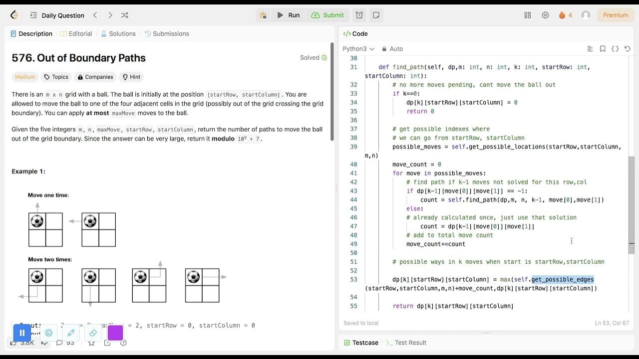 Leetcode Out Of Boundary Paths Youtube