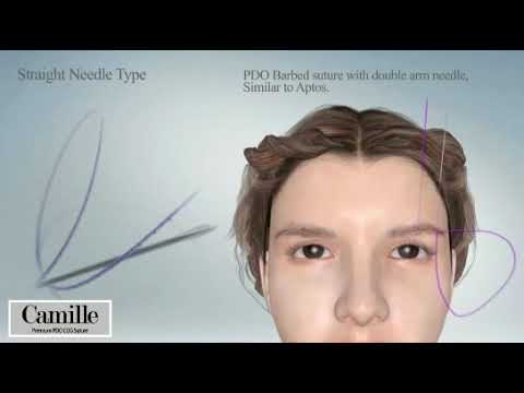 pdo thread for lifting eyebrows - YouTube