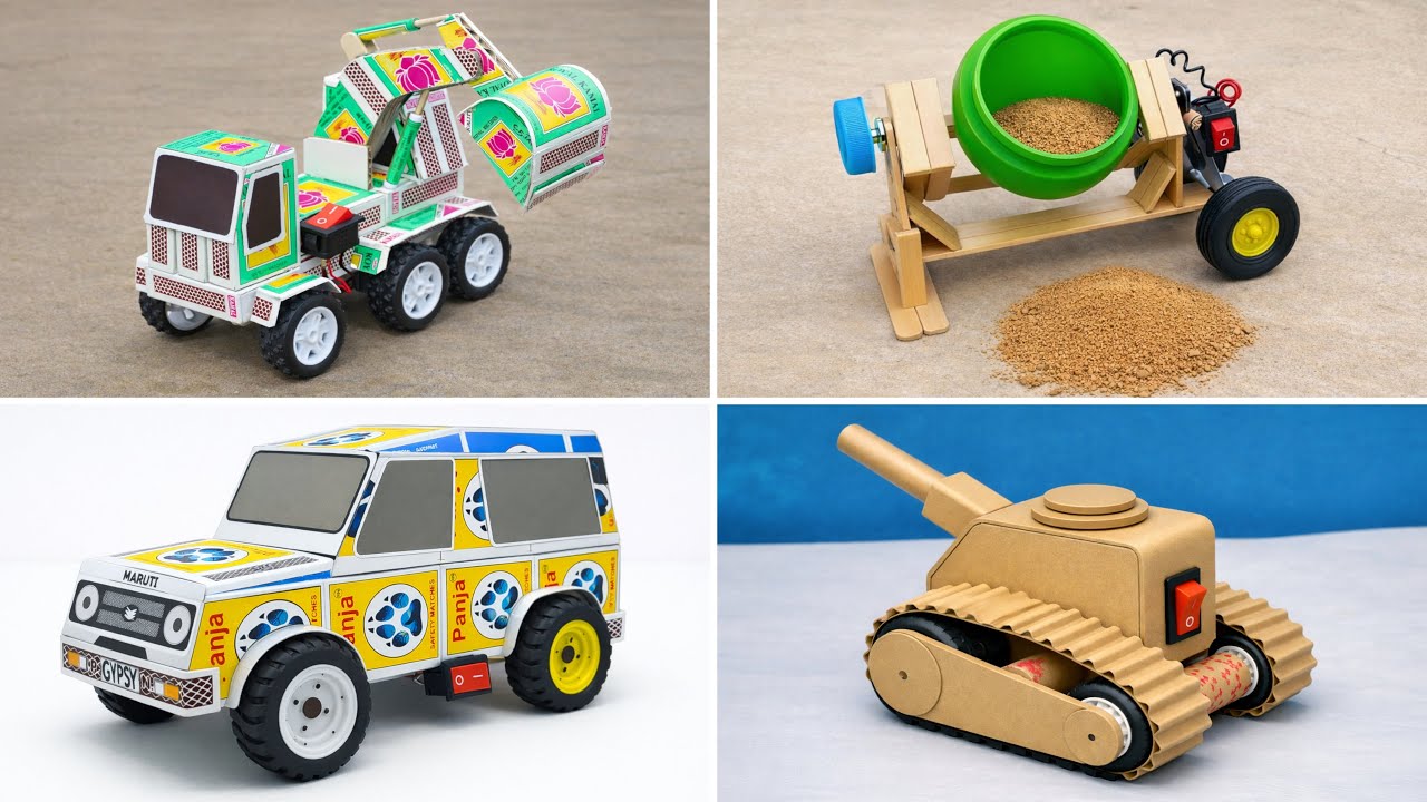 I Made 4 AMAZING Toy Vehicles Using Matchboxes 🤯 | DIY Cardboard Crafts ...