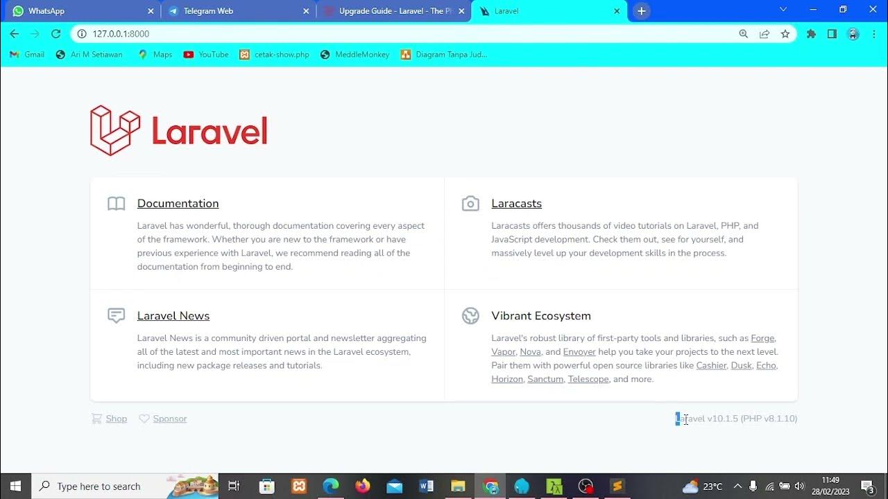 Cara Upgrade Laravel 9 Ke Laravel 10 Di Windows 10 Youtube