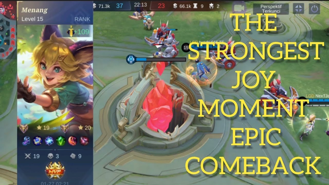 JOY PERFECT GAMEPLAY, MOMENT EPIC COMEBACK - mobile legends - YouTube