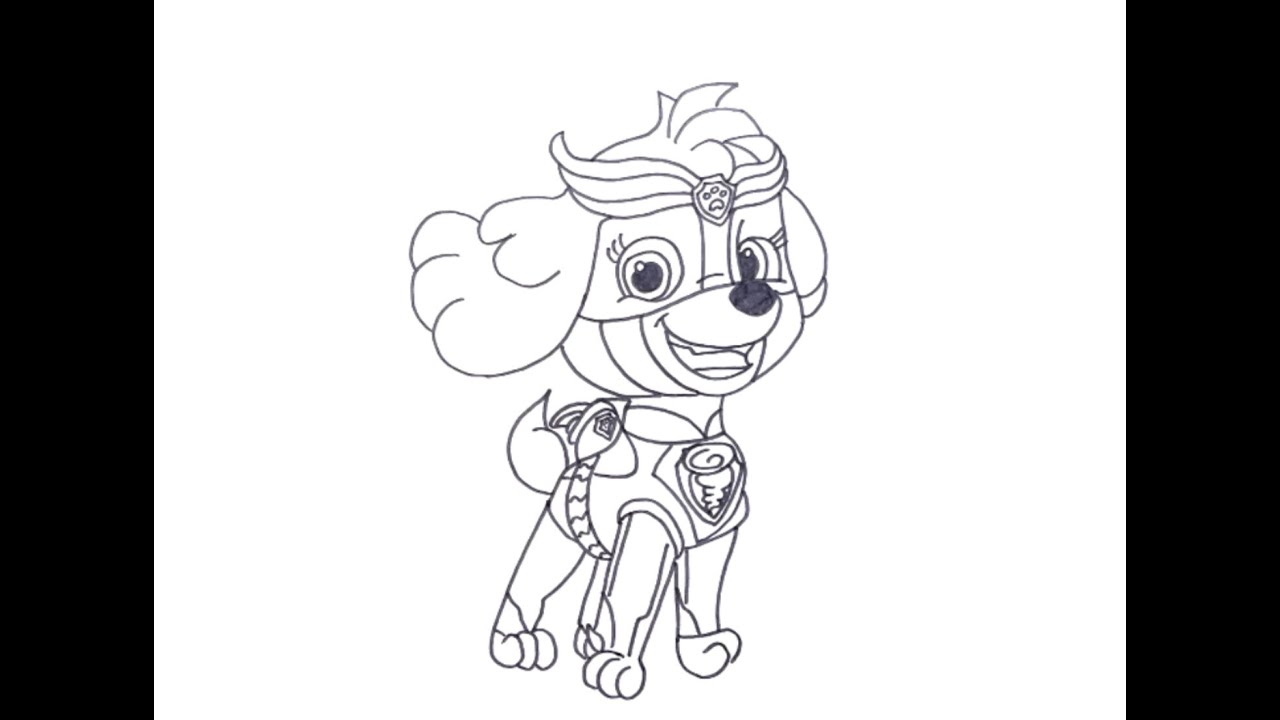 How to Draw and Color Skye as a superhero from PAW Patrol for Kids ...