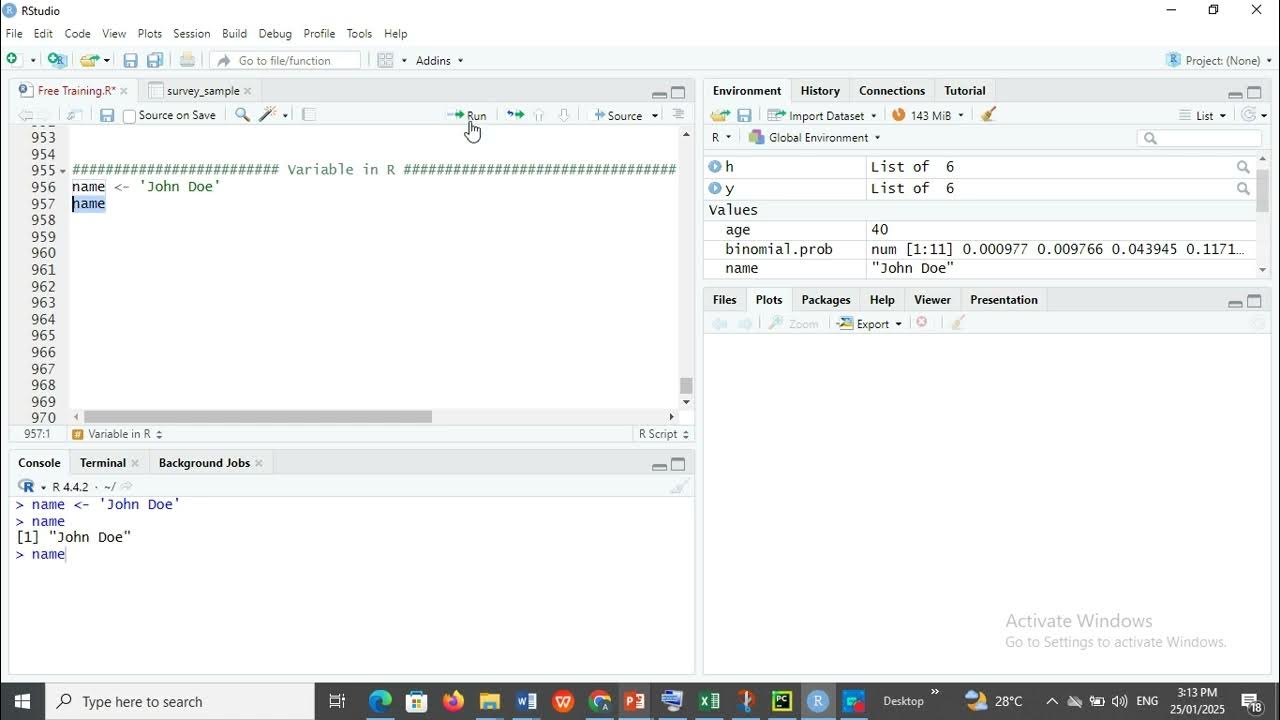 Creating a Variable in R - YouTube