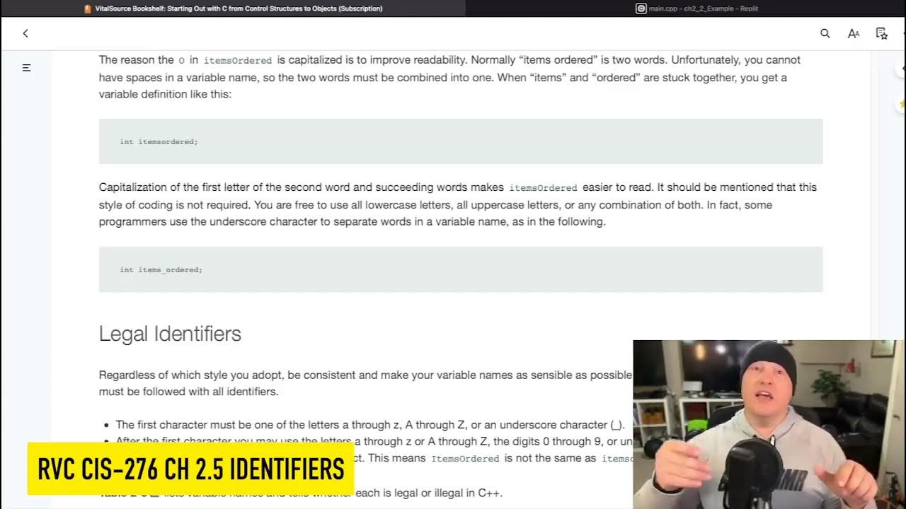 CIS 276 Ch 2 5 Identifiers - YouTube