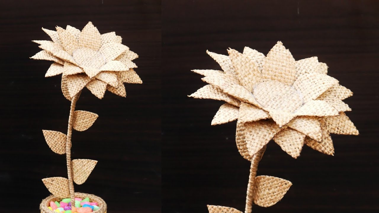 Jute Sunflower 🌻 | Burlap Sunflower Wreath | Burlap Sunflower Tutorial - YouTube