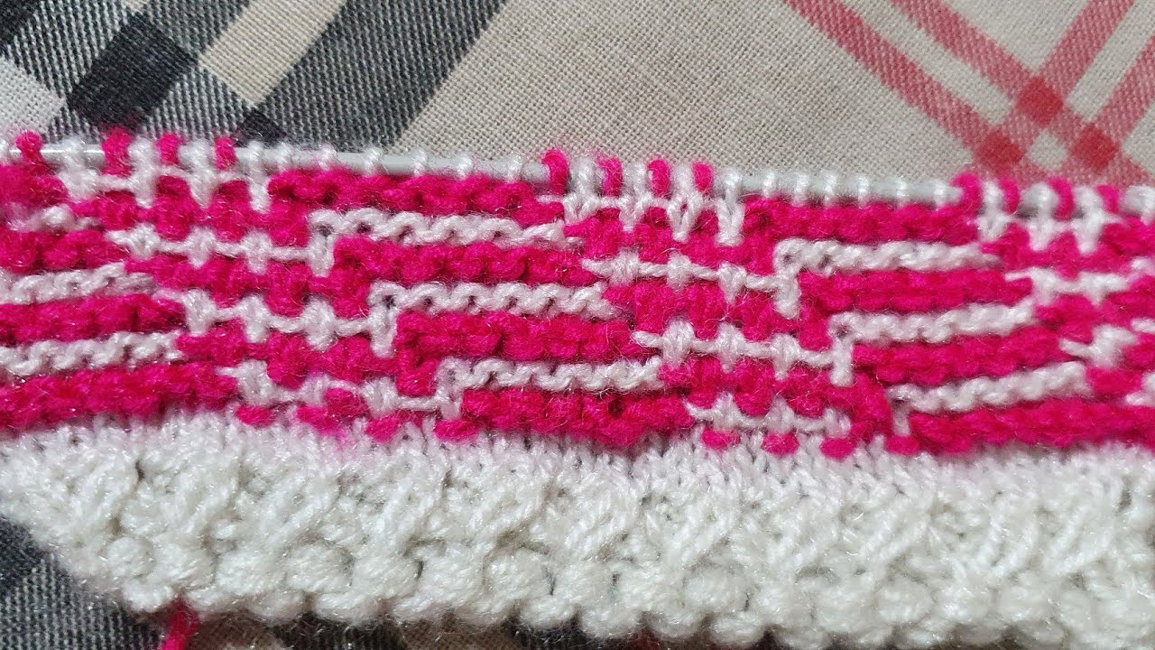new easy two colours knitting design - YouTube