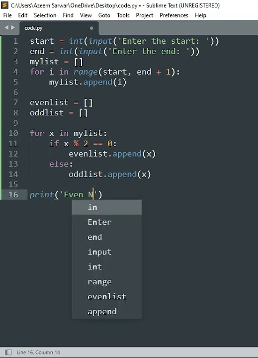 Saperate Even And Odd Numbers Through Python List Djangomentorship Python Pythonlist
