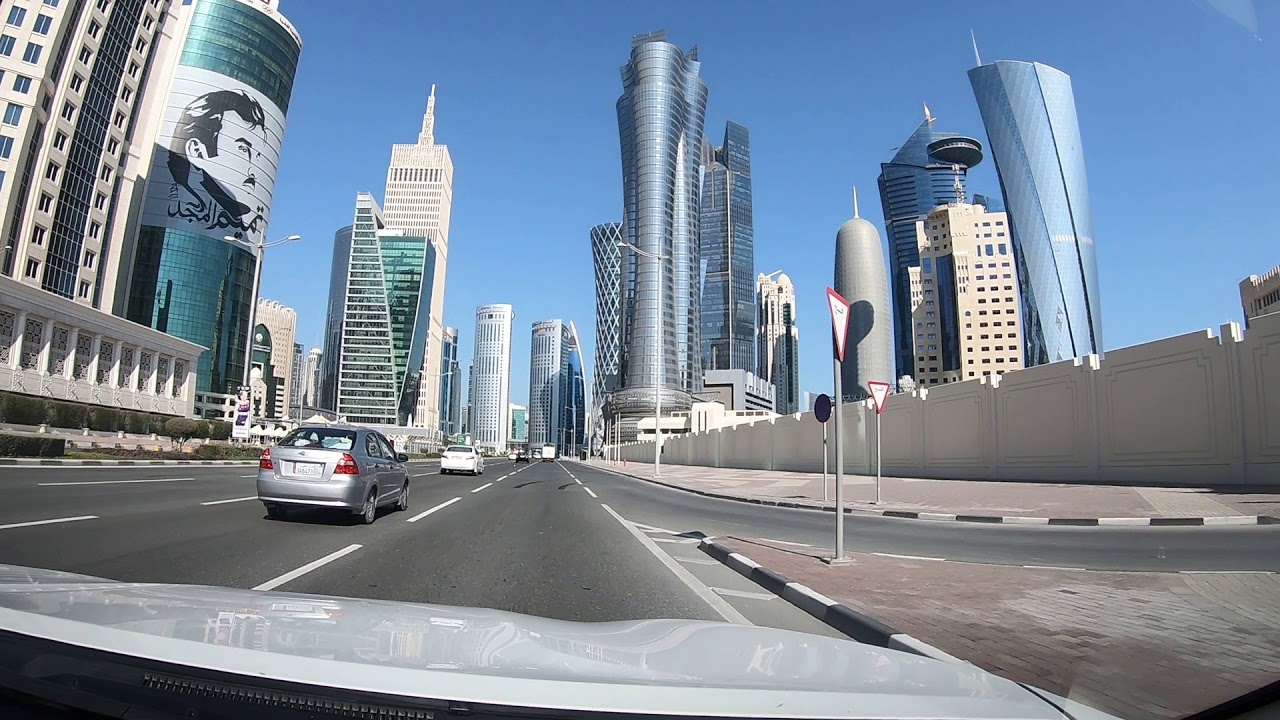 Road Trip on Streets of Doha Enroute to City Center | Qatar Travel 2019 ...