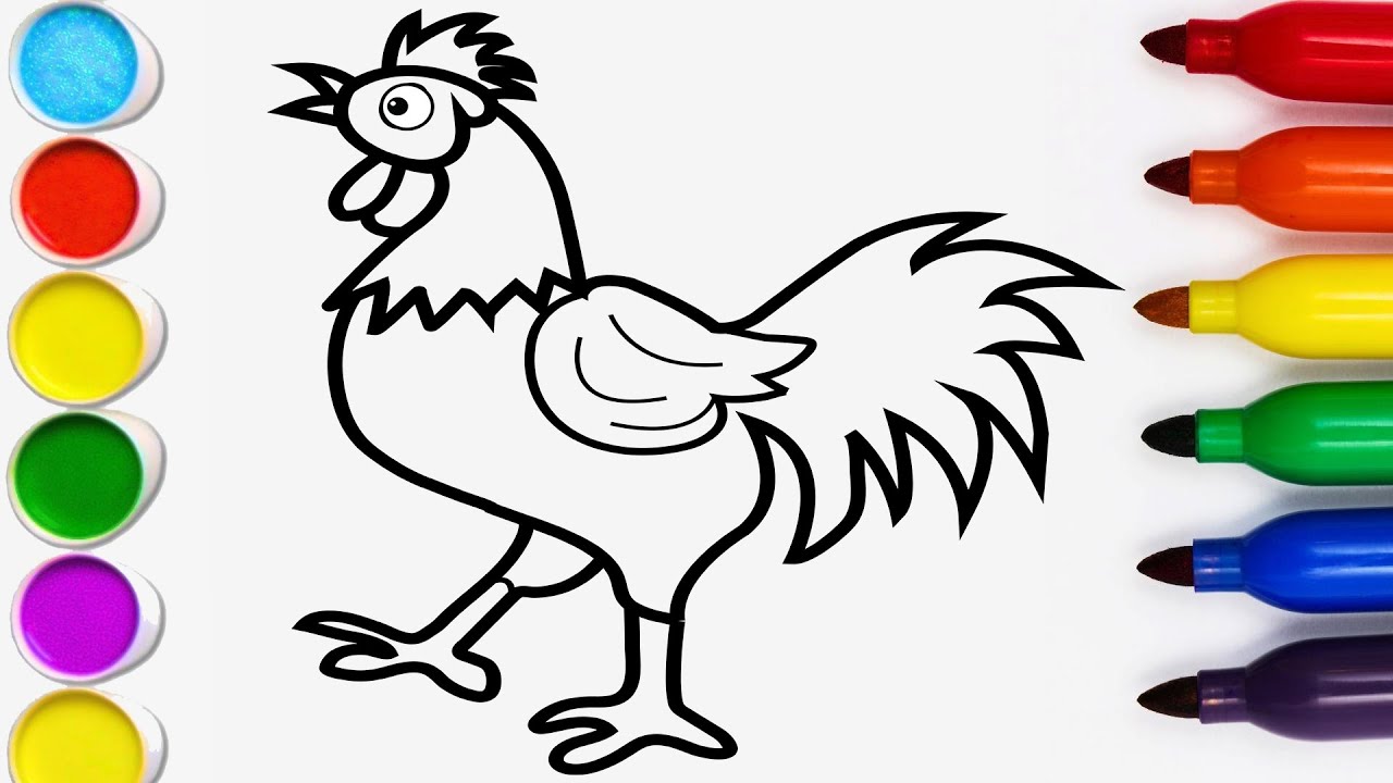 Step-by-Step Hen Drawing for Kids | Fun Painting & Coloring Tutorial ...