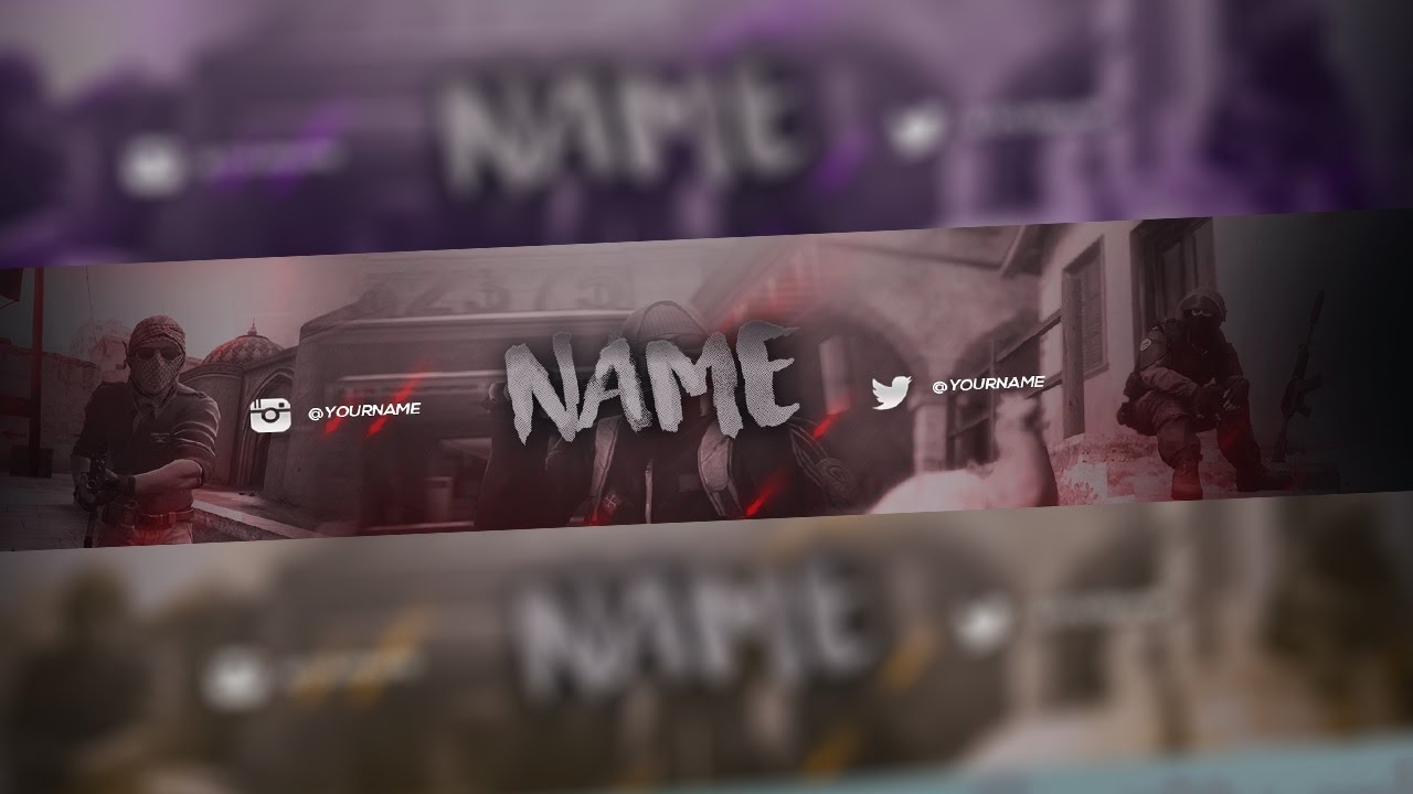 Colored CSGO YouTube Banner+ Free Download (PSD) - YouTube