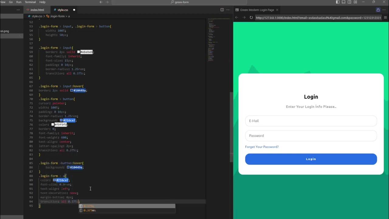 Easy Green Theme Login Page | Speed Up - YouTube