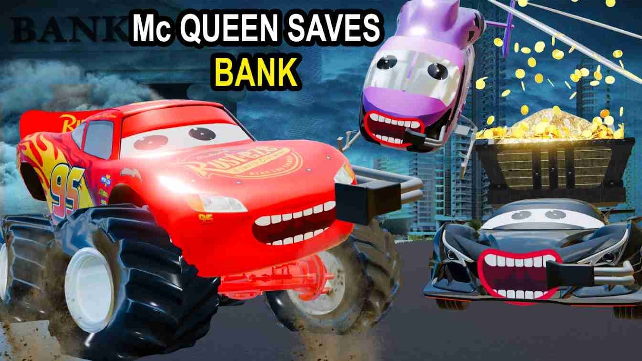 McQueen Is The HERO Who Stopped Bank Robbery || Car Cartoons - YouTube