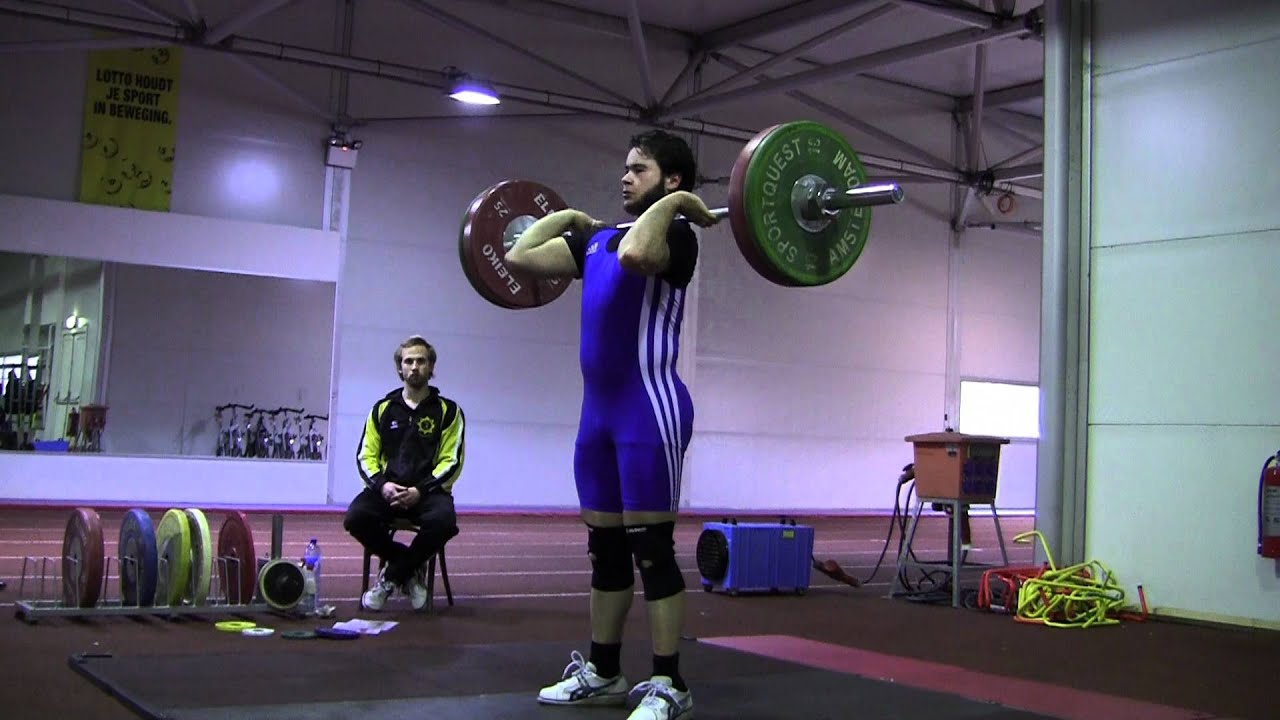 Fat Jem doing an easy 95kg clean & jerk - YouTube